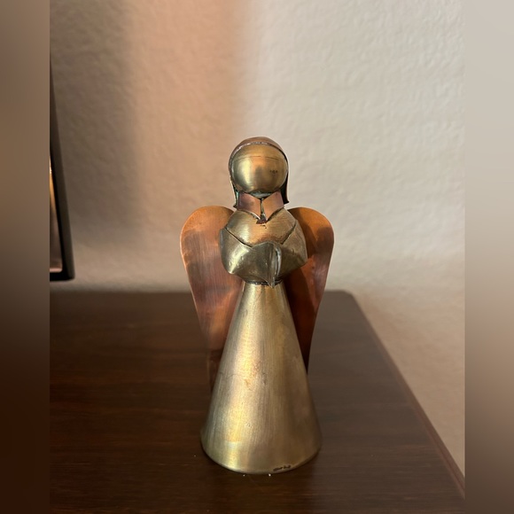 Other | Antique Brass And Copper Standing Angel | Poshmark